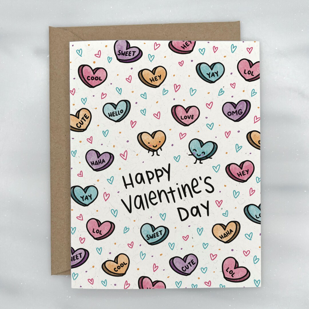 Sweet Candy Hearts - Valentine's Day Card | Premium Textured, 100% ...