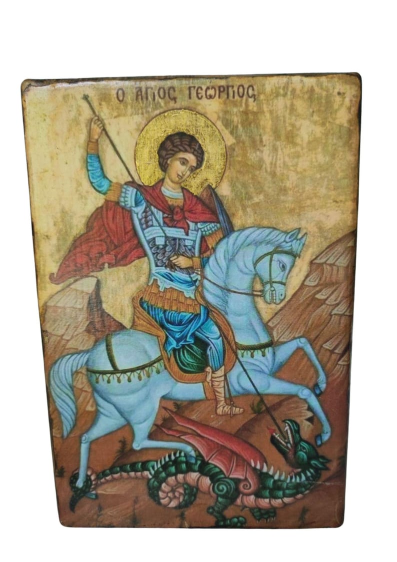 Saint George Icon, Saint George Defeating the Dragon Icon, Orthodox ...