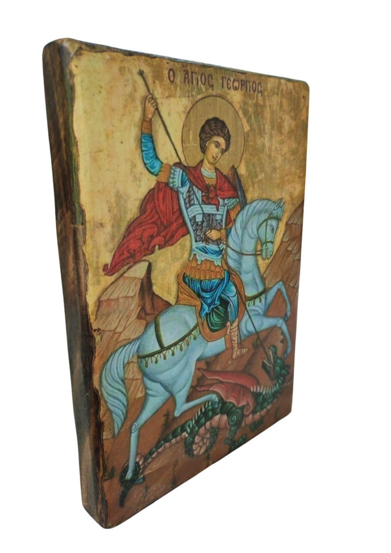 Saint George Icon, Saint George Defeating the Dragon Icon, Orthodox ...