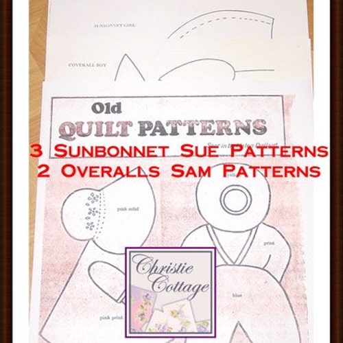 Sunbonnet Sue and Overall Sam Quilt Pattern Vintage 5 Patterns - Etsy