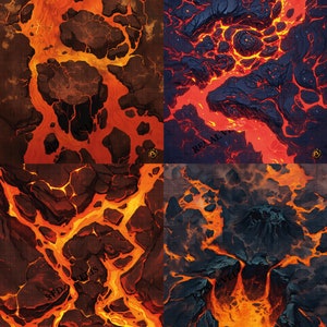Volcano and Lavalands (x25) - Battle Maps for TTRPG - Etsy