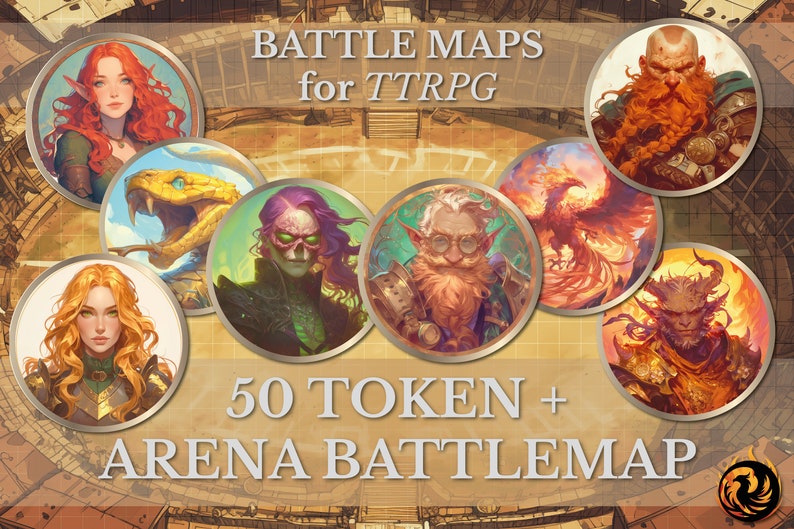 The Arena Battlemap and Tokens (x50) - Battle Map & Tokens for TTRPG - Etsy