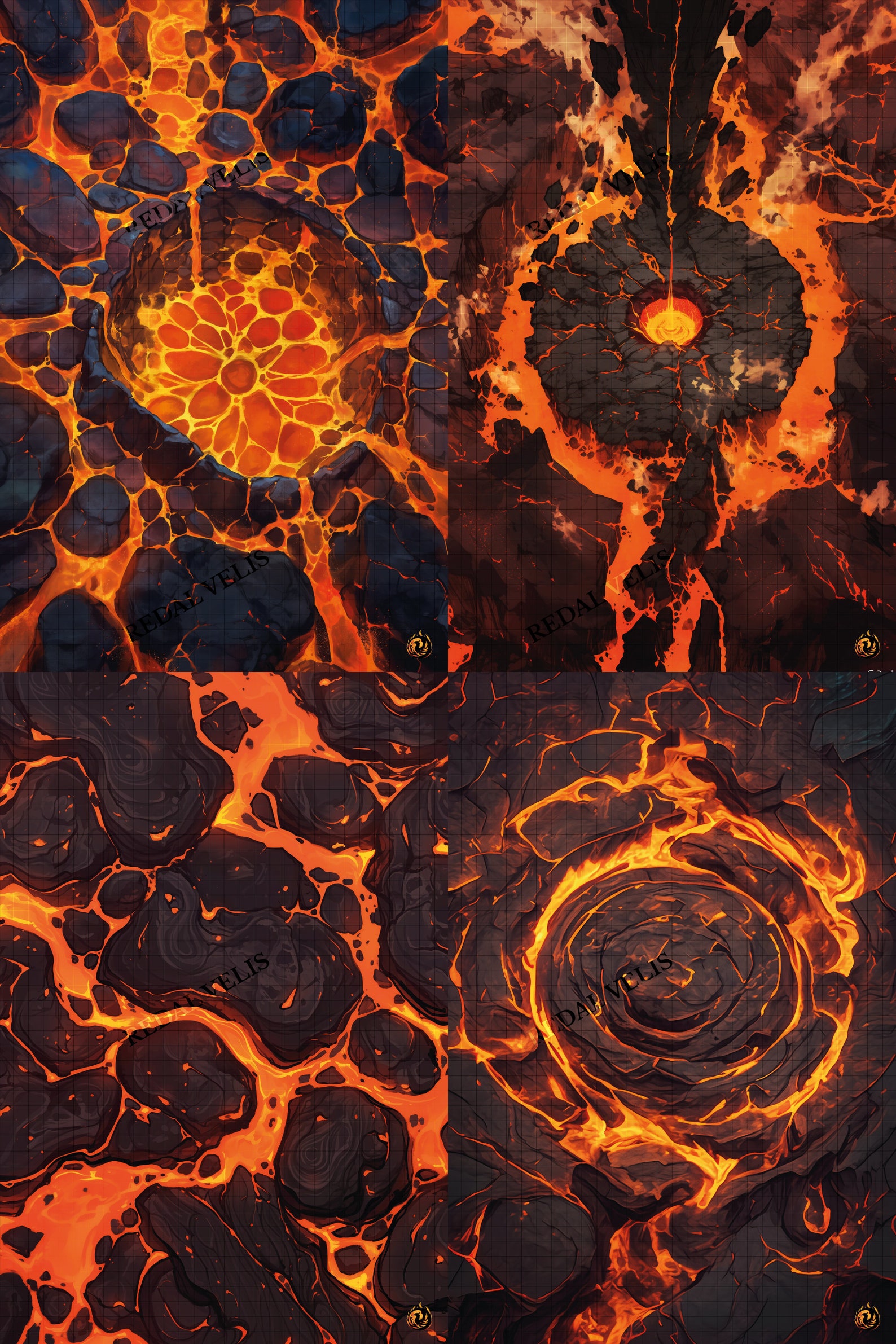 Volcano and Lavalands (x25) - Battle Maps for TTRPG - Etsy