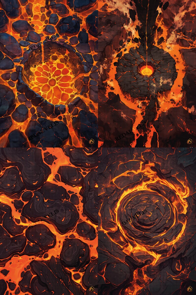 Volcano and Lavalands (x25) - Battle Maps for TTRPG - Etsy