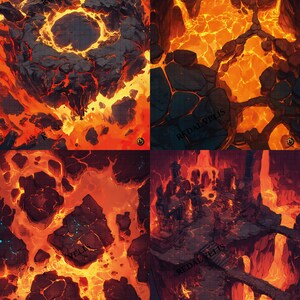 Volcano and Lavalands (x25) - Battle Maps for TTRPG - Etsy