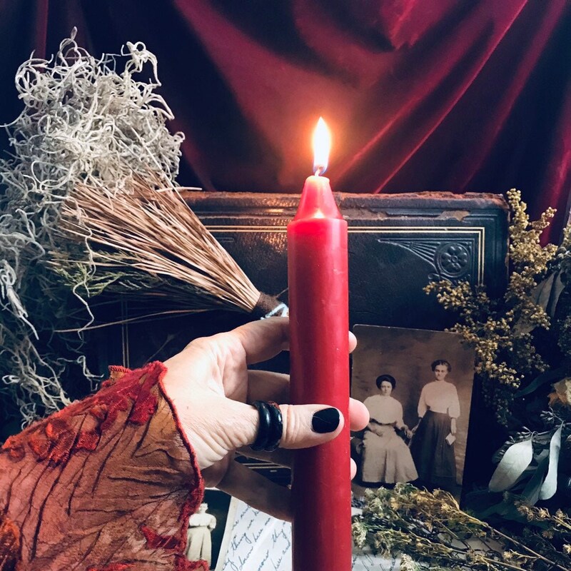 Red Candle - Etsy