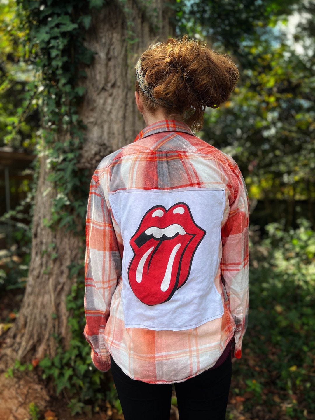 Bleached Flannel Rolling Stones Logo - Etsy