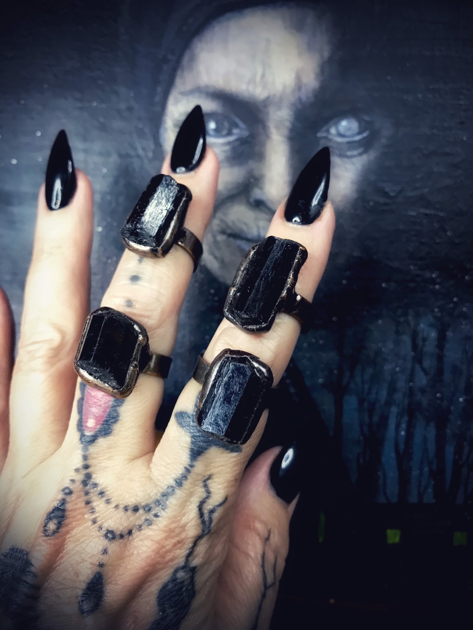 Witch Jewelry Witch Ring Raw Black Tourmaline Ring - Etsy