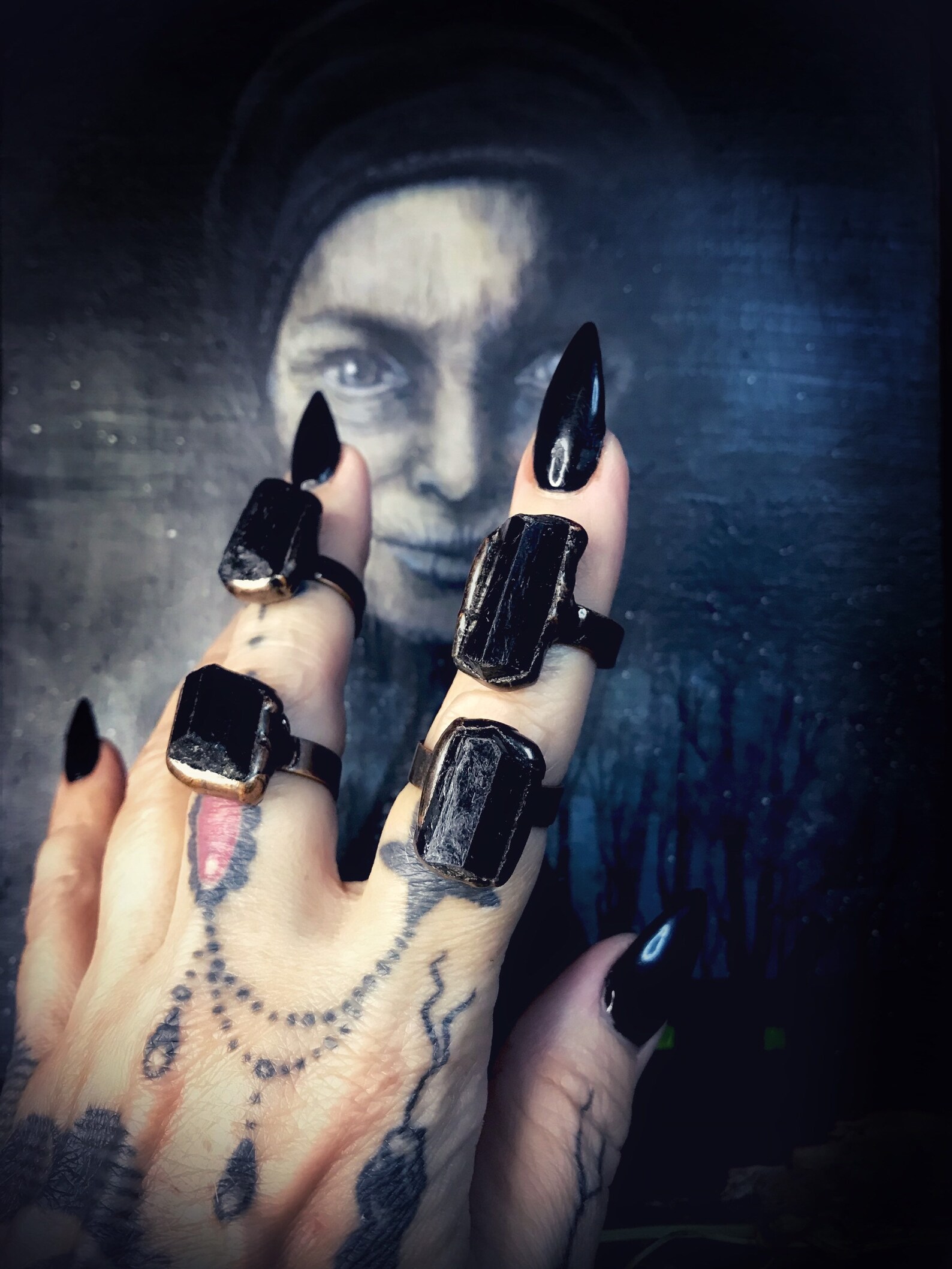 Witch Jewelry Witch Ring Raw Black Tourmaline Ring - Etsy