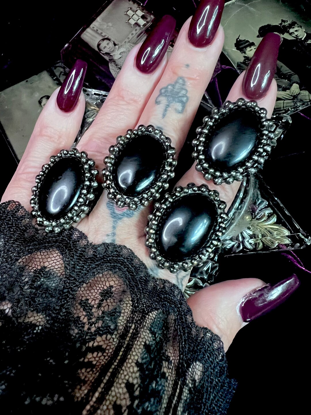 The ring of Protection, Obsidian Adjustable Ring. - Etsy