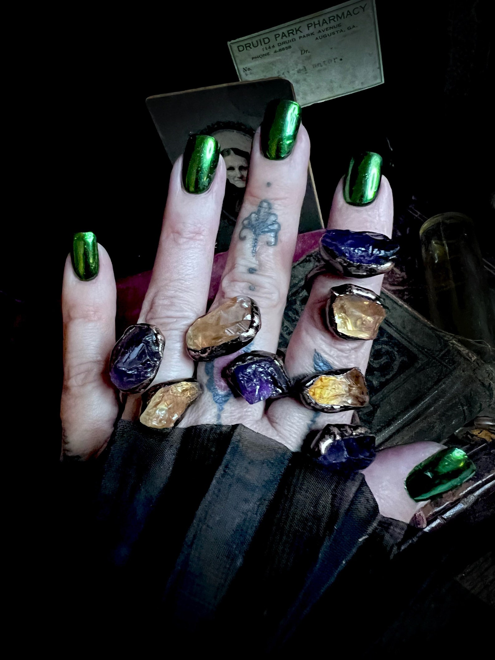 Witch Jewelry Witch Ring Raw Citrine and Amethyst Ring - Etsy