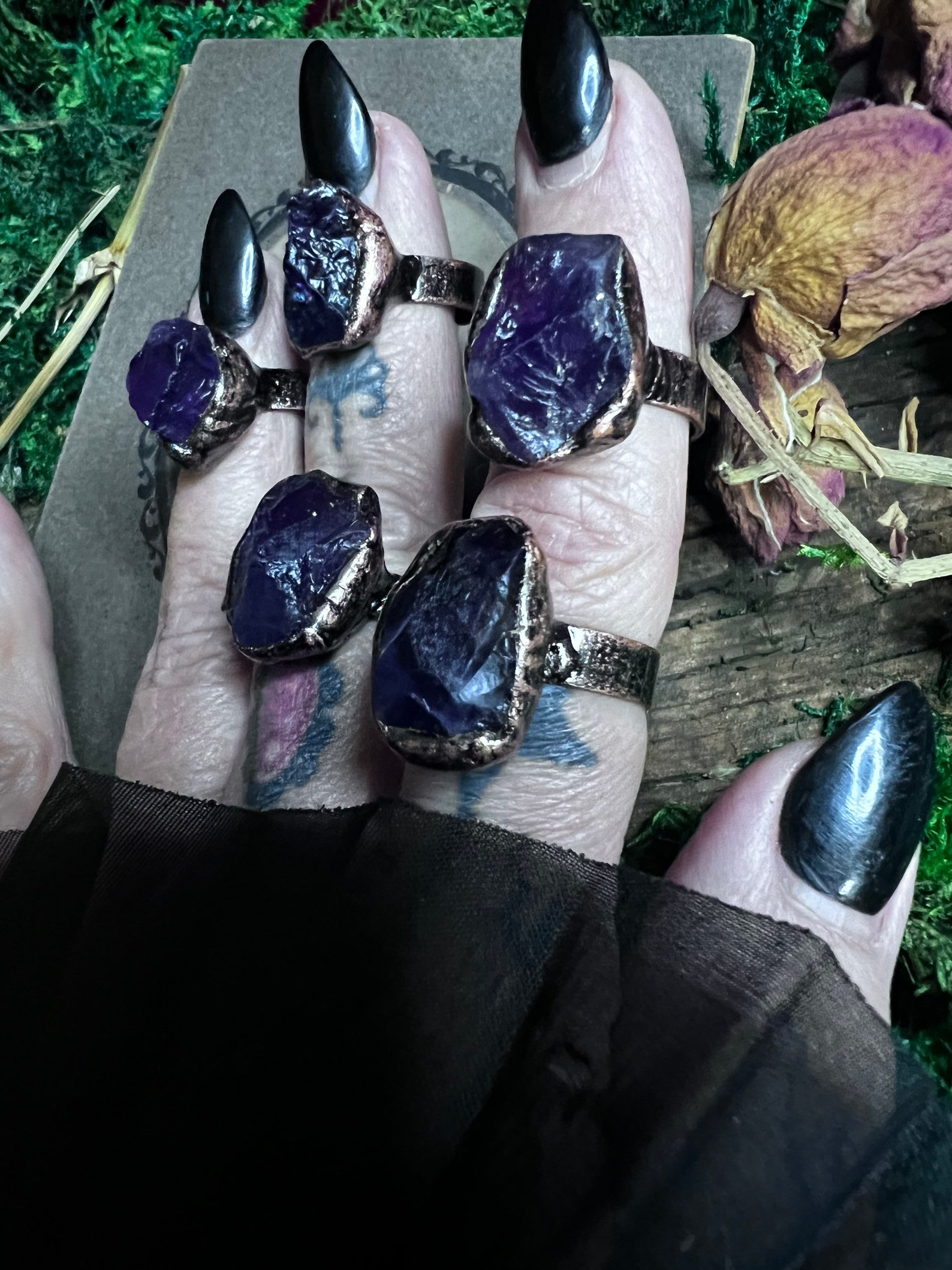 Witch Jewelry Witch Ring Raw Amethyst Ring Electroformed - Etsy