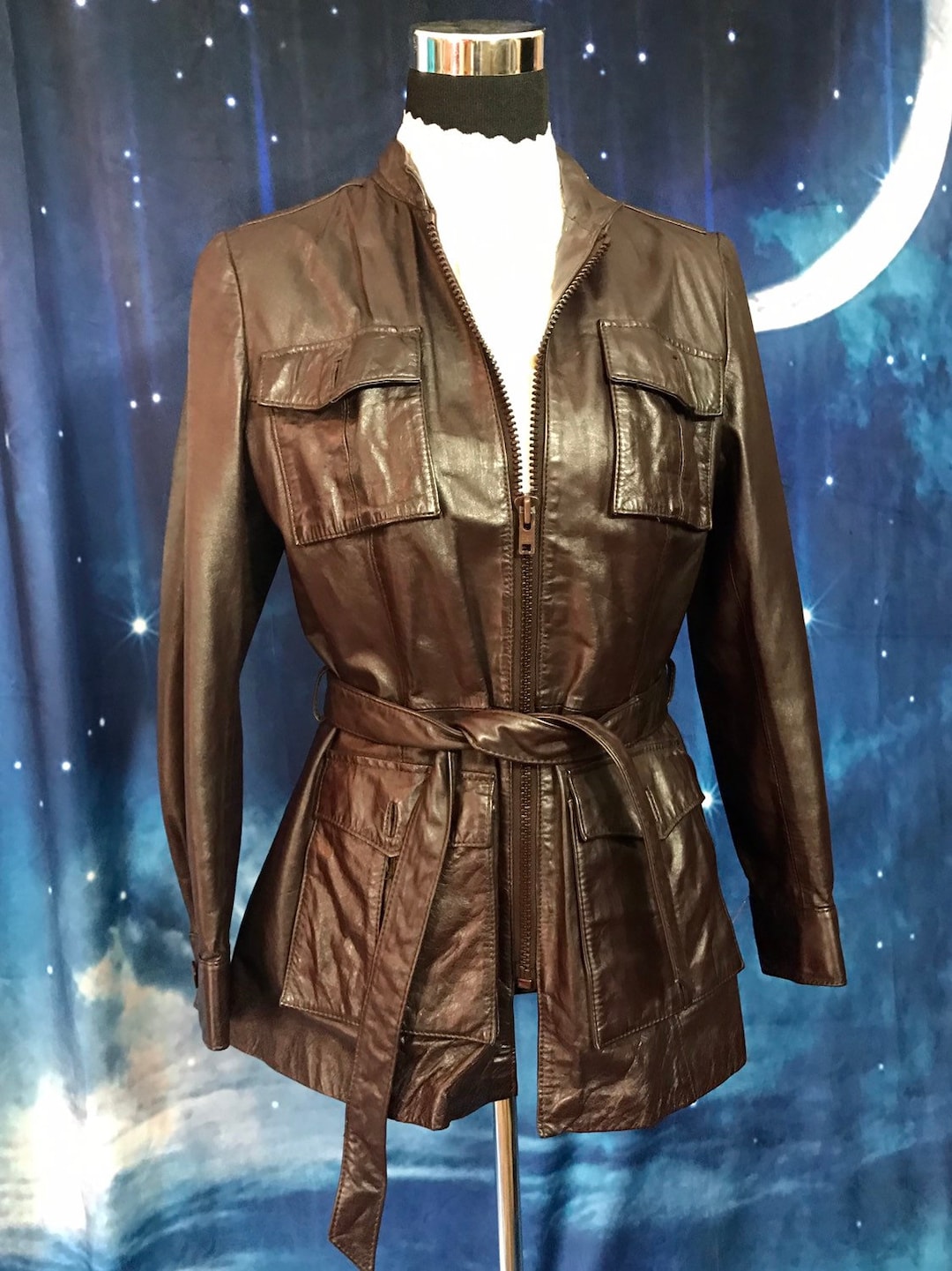 Womens Vintage Leather Jacket, Womens Vintage 80's Leather Jacket ...