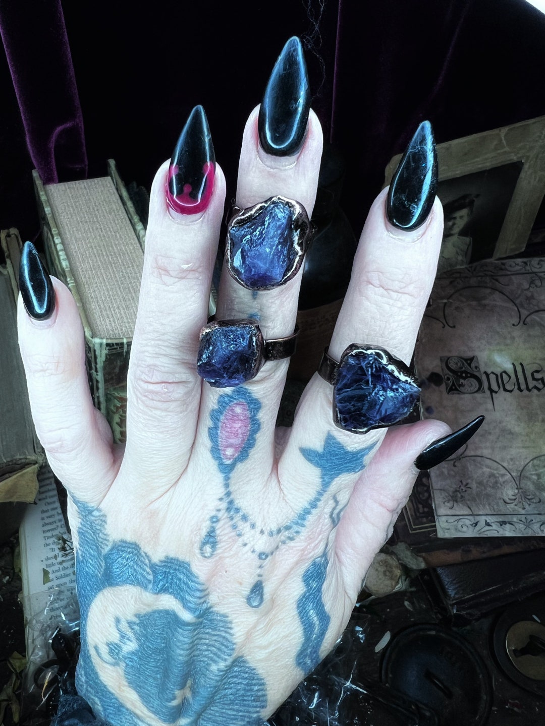 Witch Jewelry, Witch Ring, Raw Amethyst Ring, Electroformed Ring ...