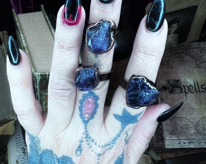 Witch Jewelry, Witch Ring, Raw Amethyst Ring, Electroformed Ring ...