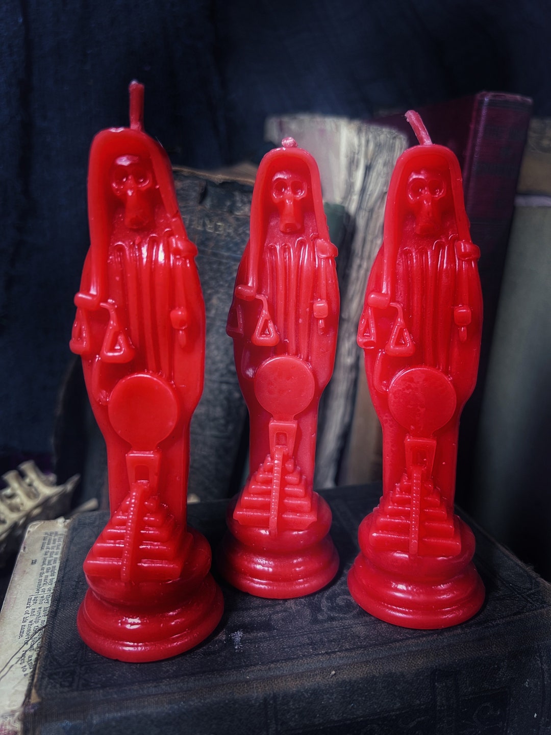Holy Death Candle, Santa Muerte, Witchcraft, Altar Candle, Red Candle ...