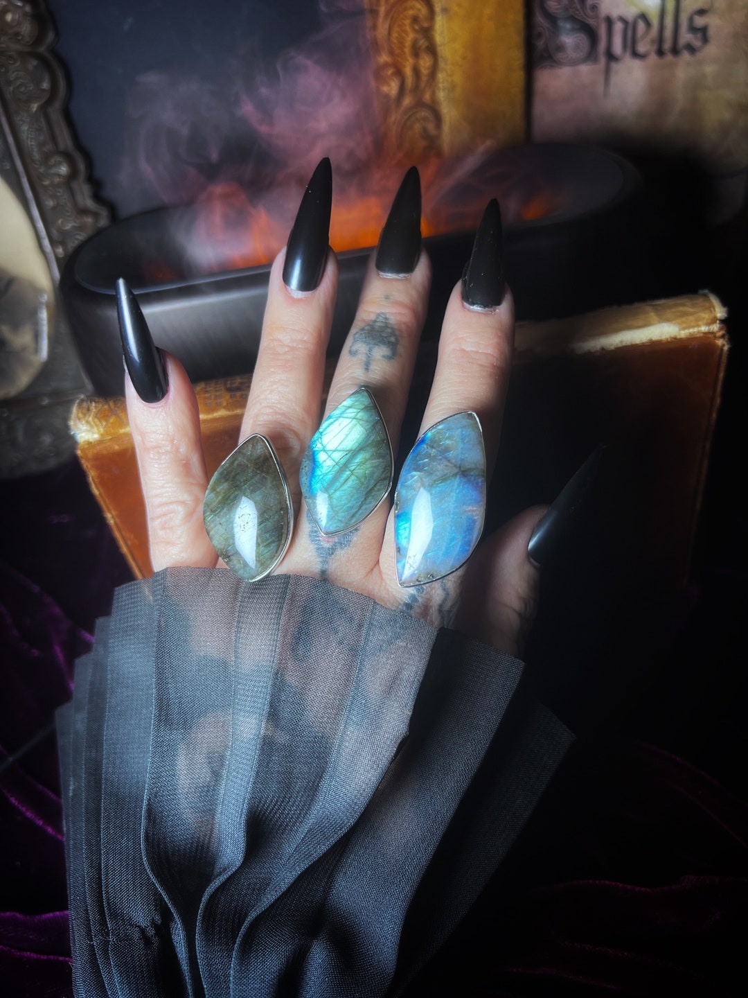 The Witching Hour, Witch Jewelry, Witch Ring, Labradorite Ring ...