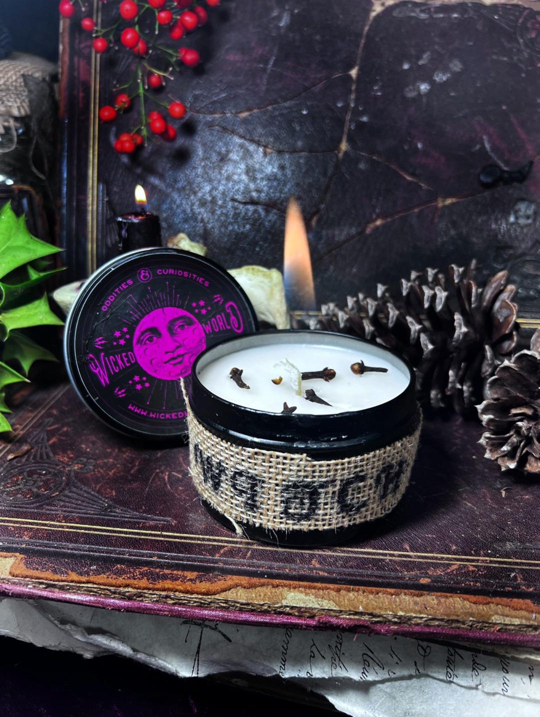 Witch Candle, Evergreen and Apple. - Etsy
