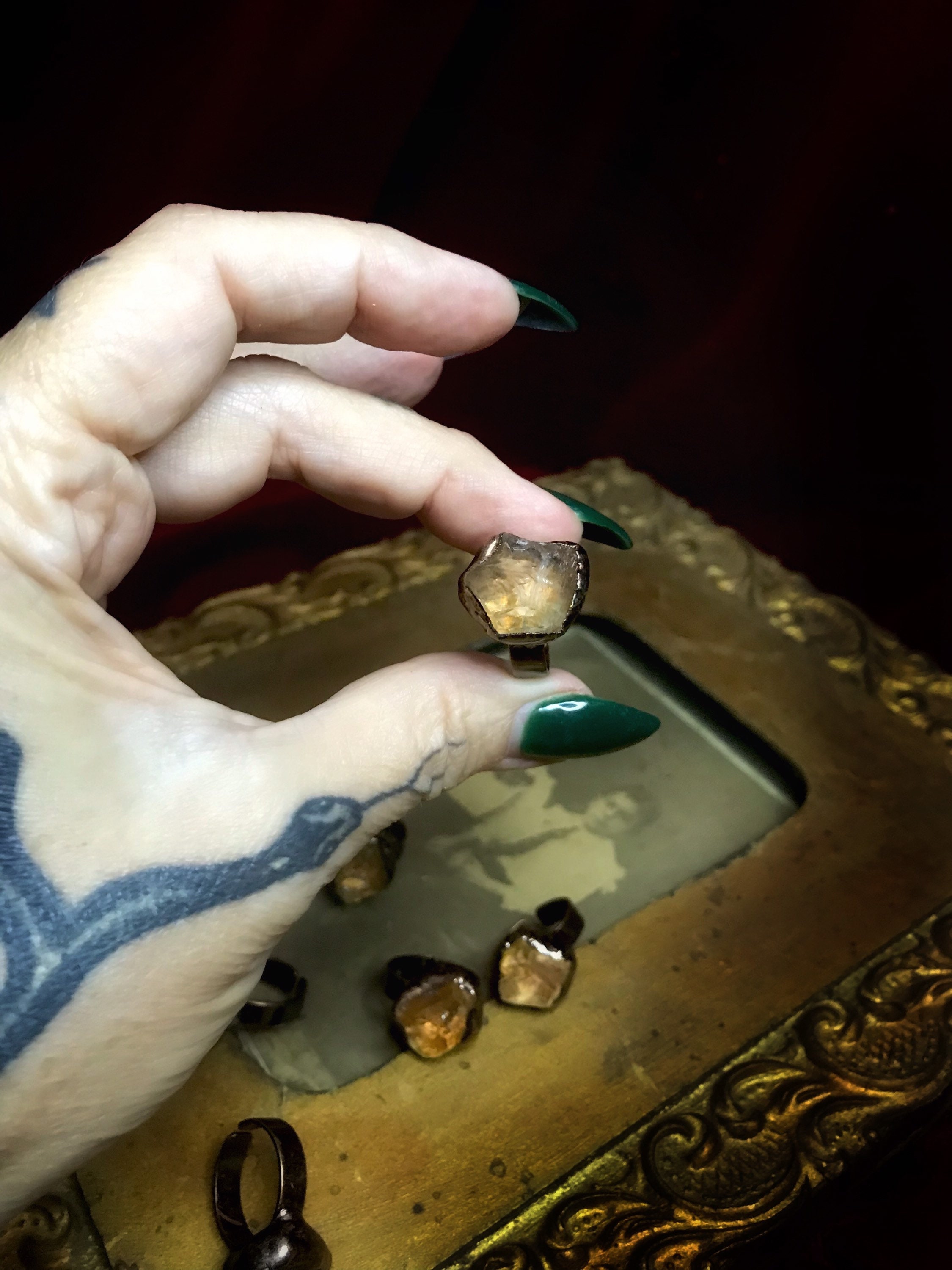 Witch Jewelry Witch Ring Raw Citrine Ring Electroformed | Etsy