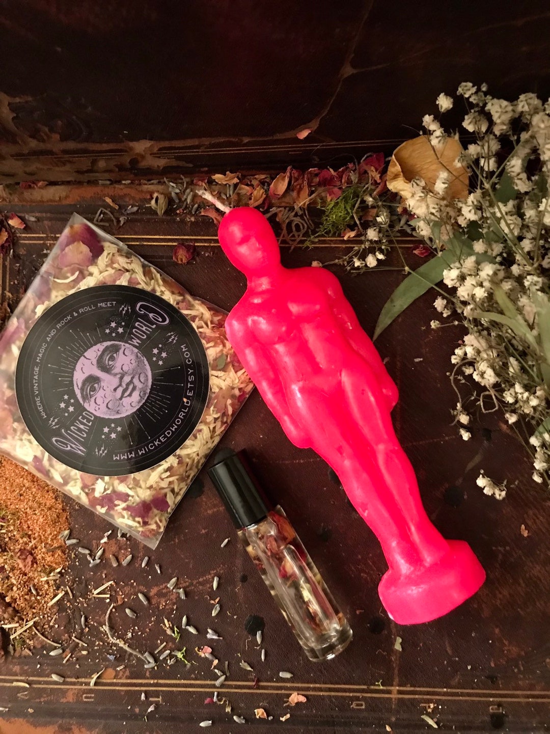 Spell Box, Love Spell, Witch Box, Pink MALE Candle, Hoodoo Spell Kit, Candle Magic, Spell Box ...