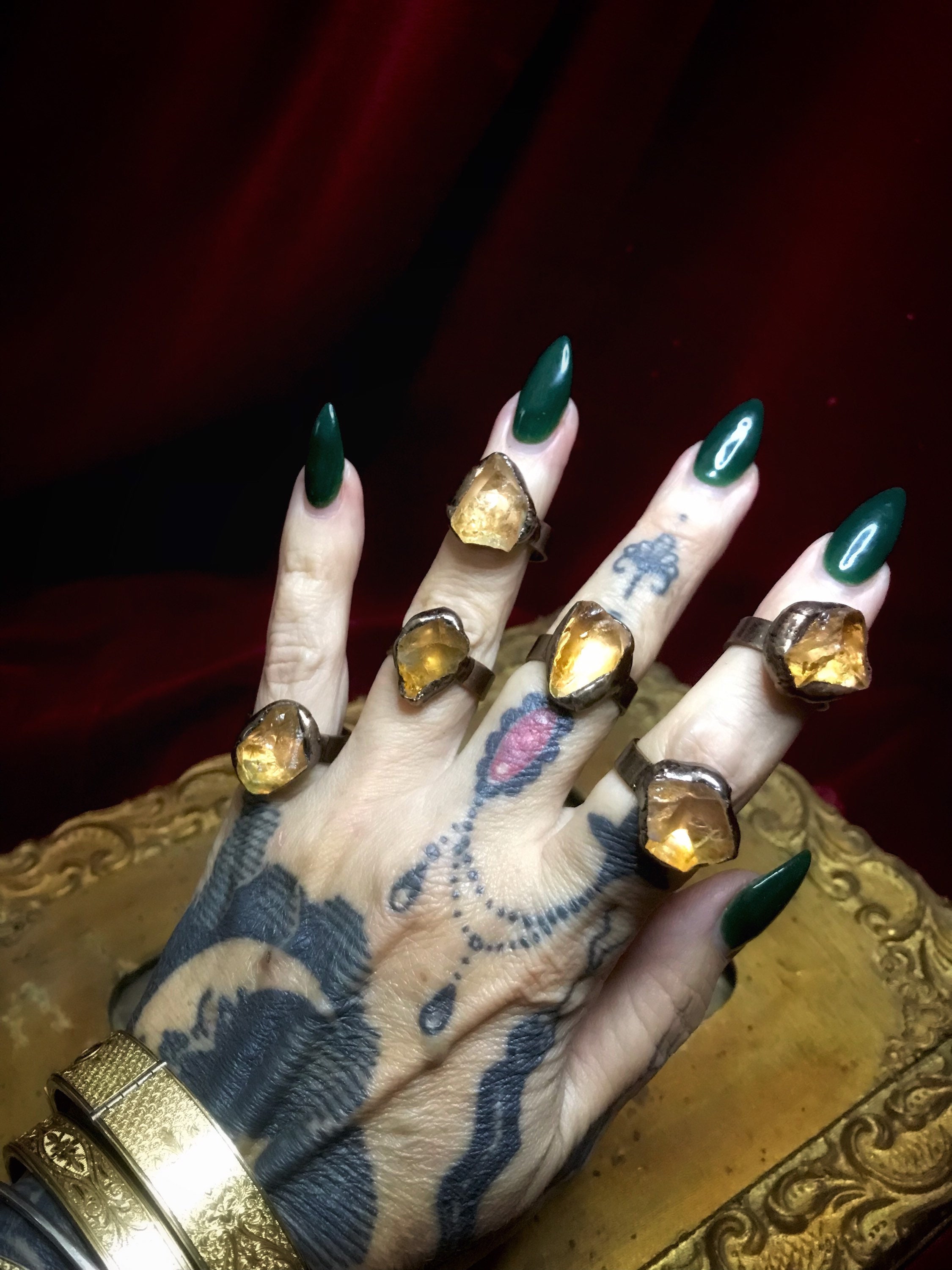 Witch Jewelry Witch Ring Raw Citrine Ring Electroformed | Etsy