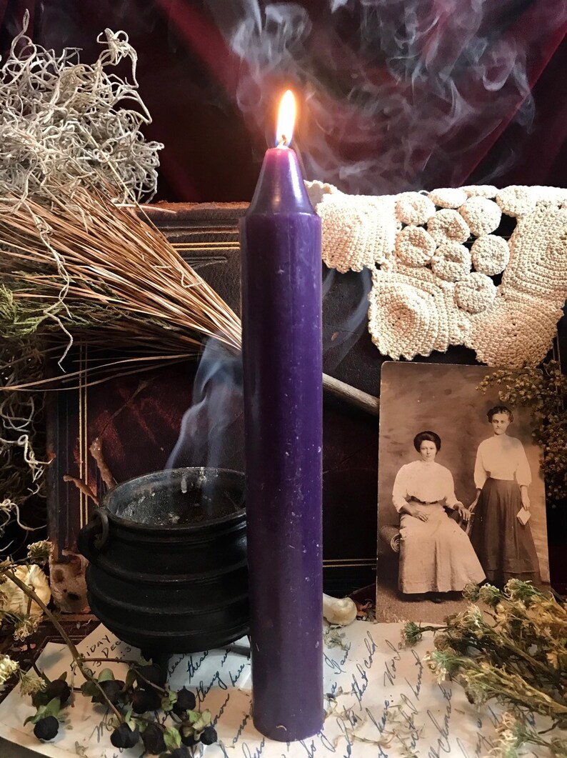 Ritual Candle, Strength Spell, Purple Candle, Purple Taper Candle ...