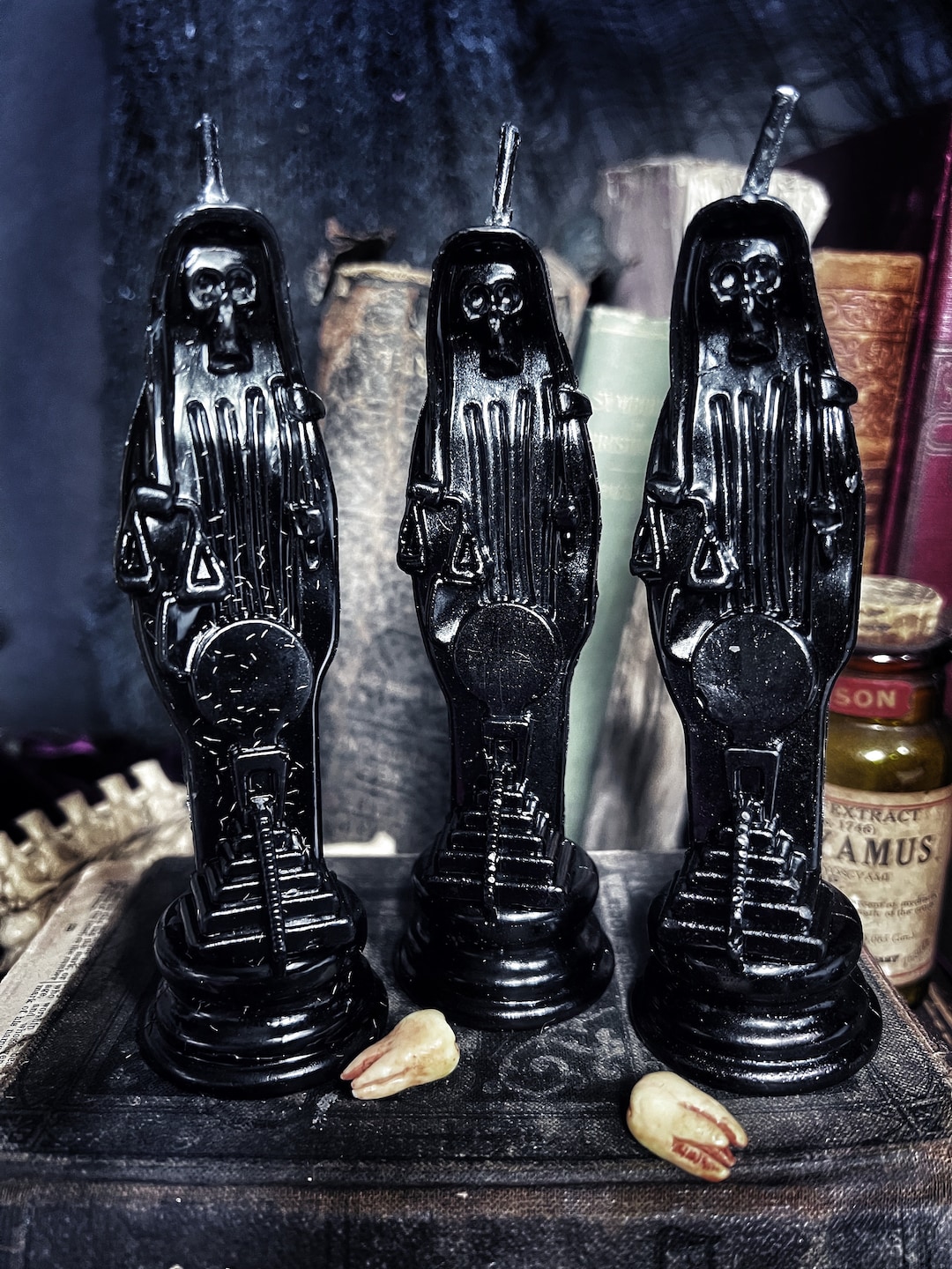 Holy Death Candle, Santa Muerte, Witchcraft, Altar Candle, Black Candle ...