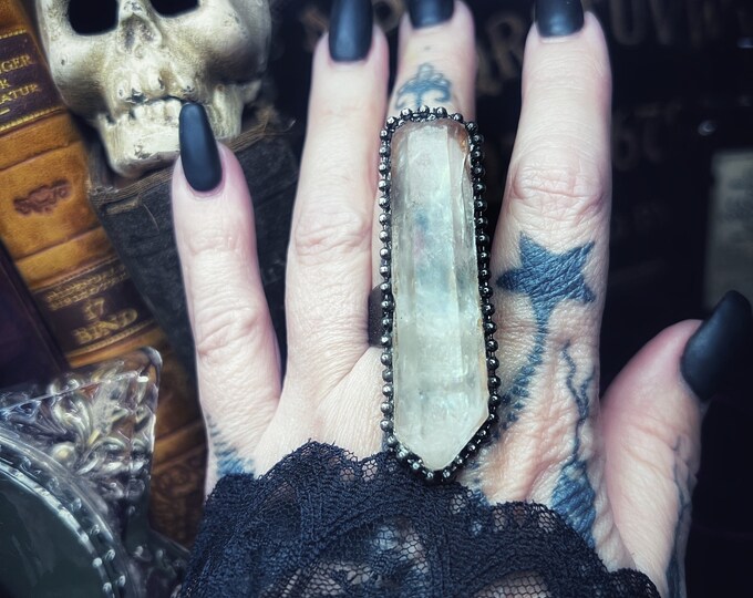 The vampires Wife, Clear Quartz Crystal Point Adjustable Ring, Style 15 ...