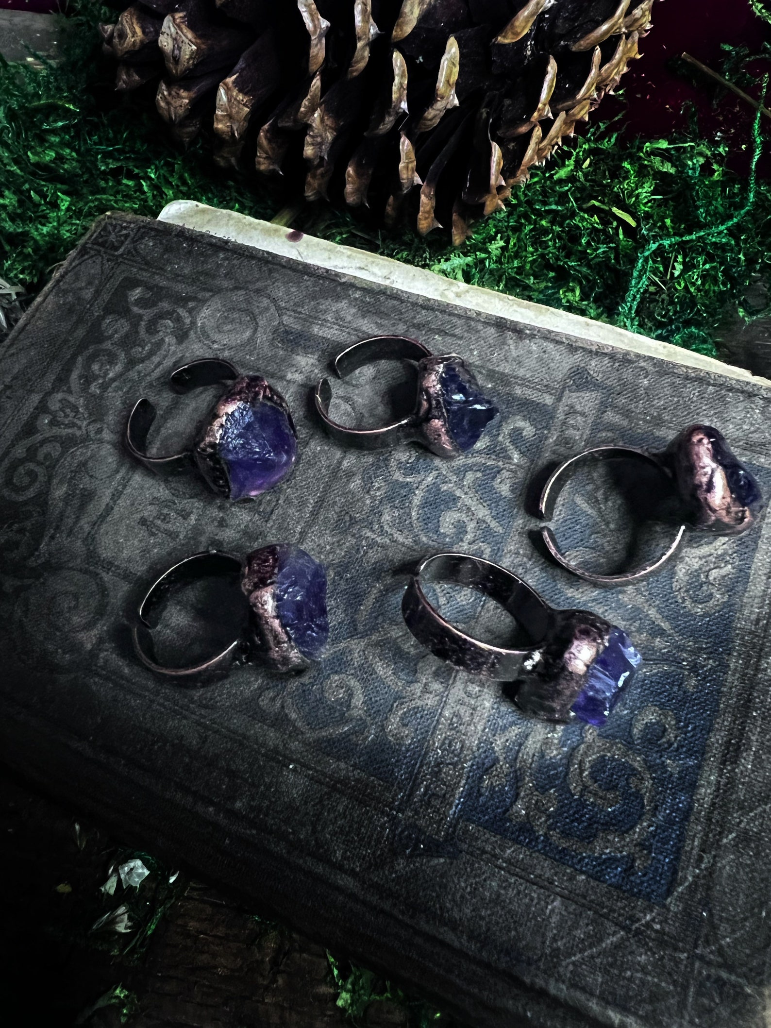 Witch Jewelry Witch Ring Raw Amethyst Ring Electroformed - Etsy