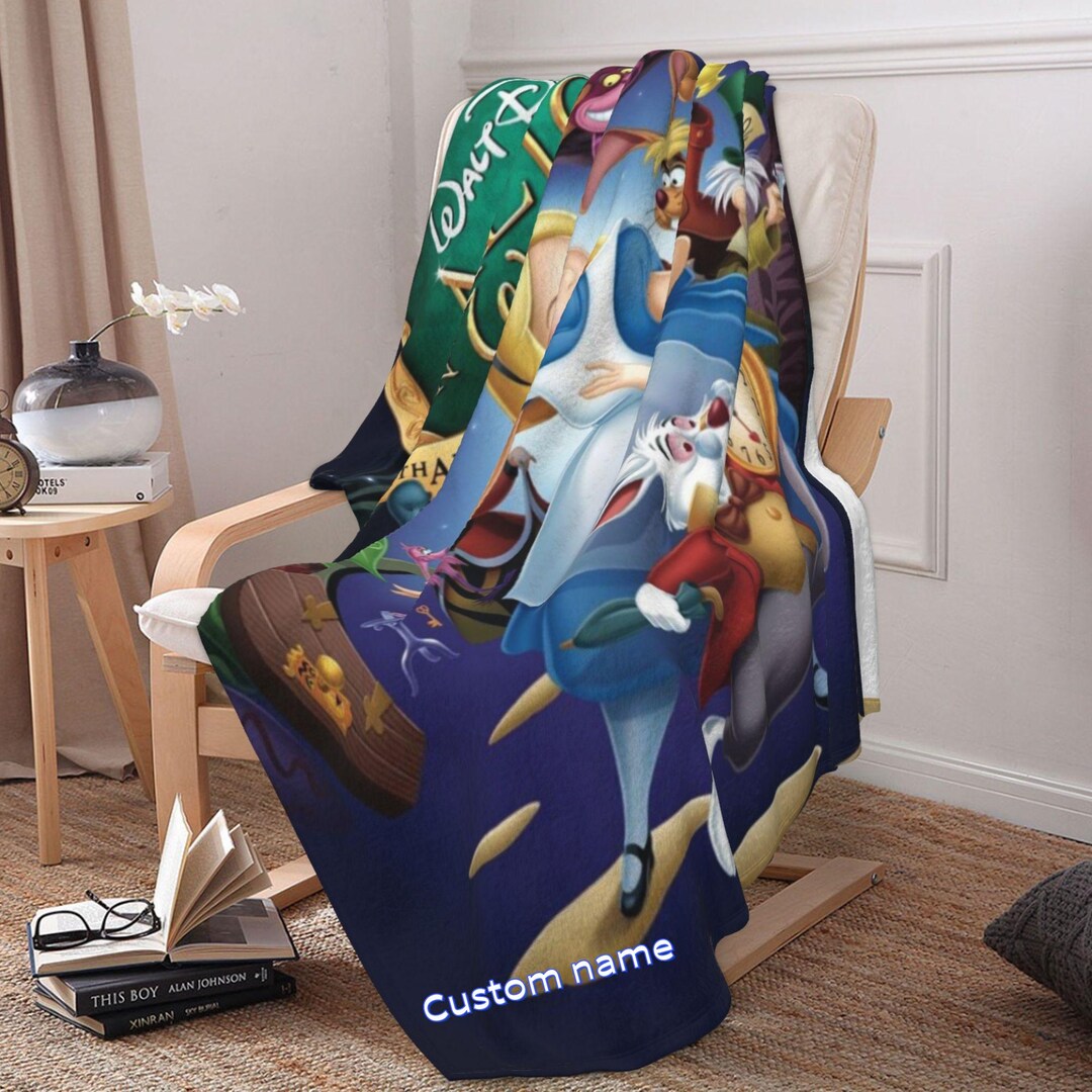 Personalized Alice in Wonderland Blanket, Blanket Birthday Gift, Custom ...