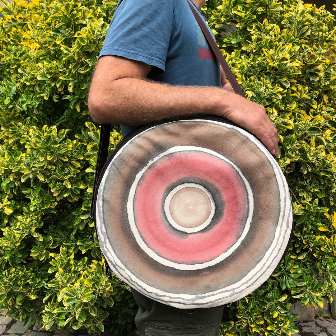 Drum Bag 15inch 4inch Deep.round Bag, Spin Art Bag, Circle Bag - Etsy