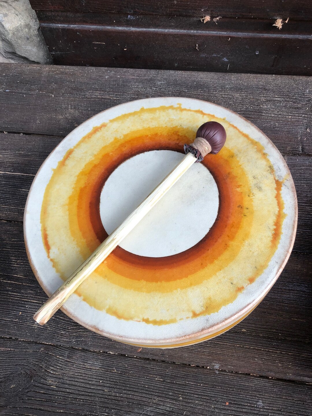 14, Goat Skin Drum, Willow Wood Medcine Drum and Beater. , Shamanic ...