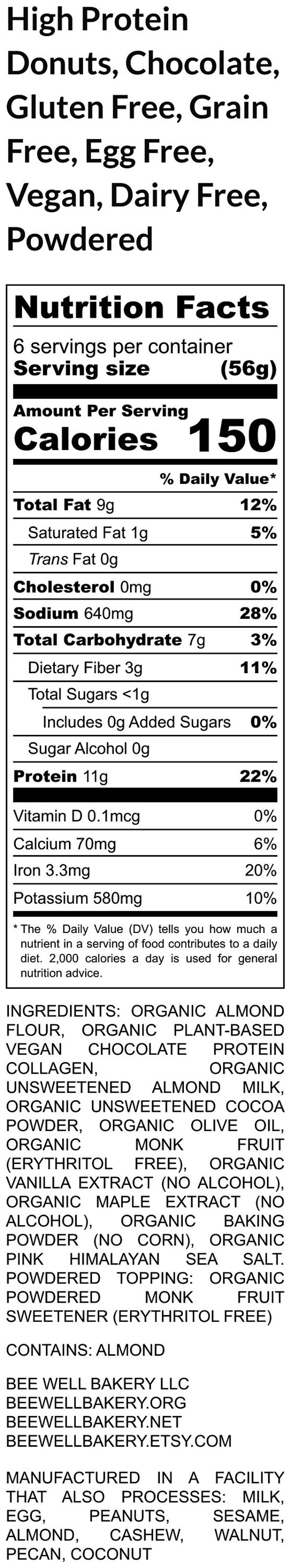 Protein Donuts, Grain Free, Gluten Free, Chocolate, Vegan, Dairy Free ...