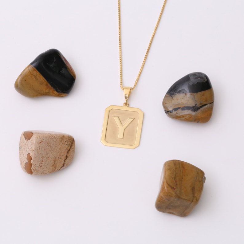 Elegant Gold Plated Engraved Letter Necklace, Personalized Jewelry ...