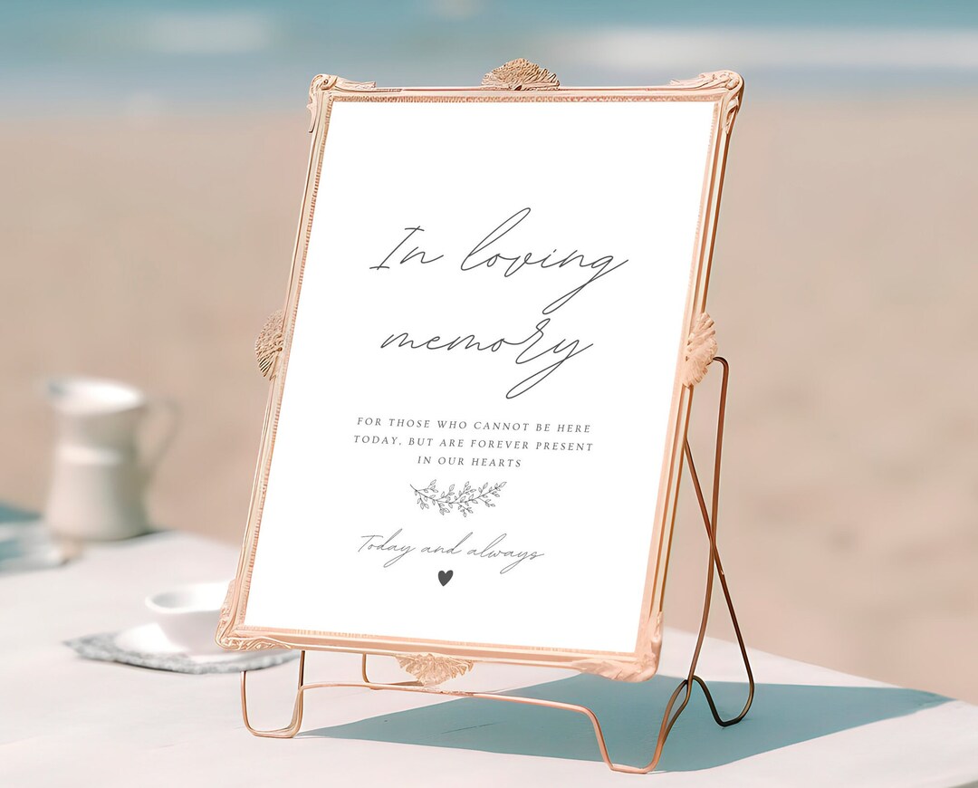 In Loving Memory Sign, Printable in Loving Memory Sign for Wedding ...