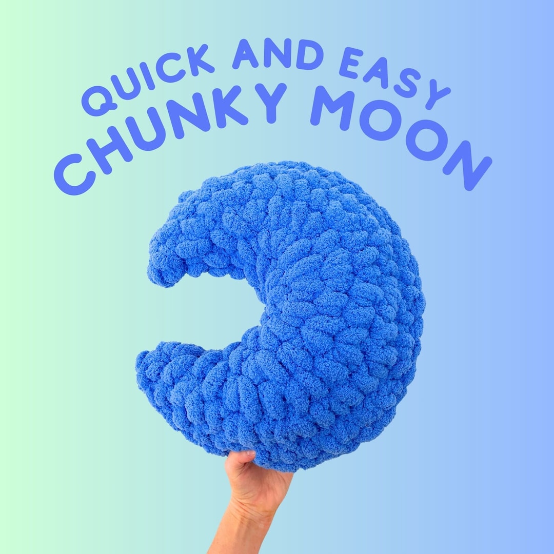 Chunky Moon Cushion Pillow Crochet for Beginners No Sew PDF Pattern - Etsy
