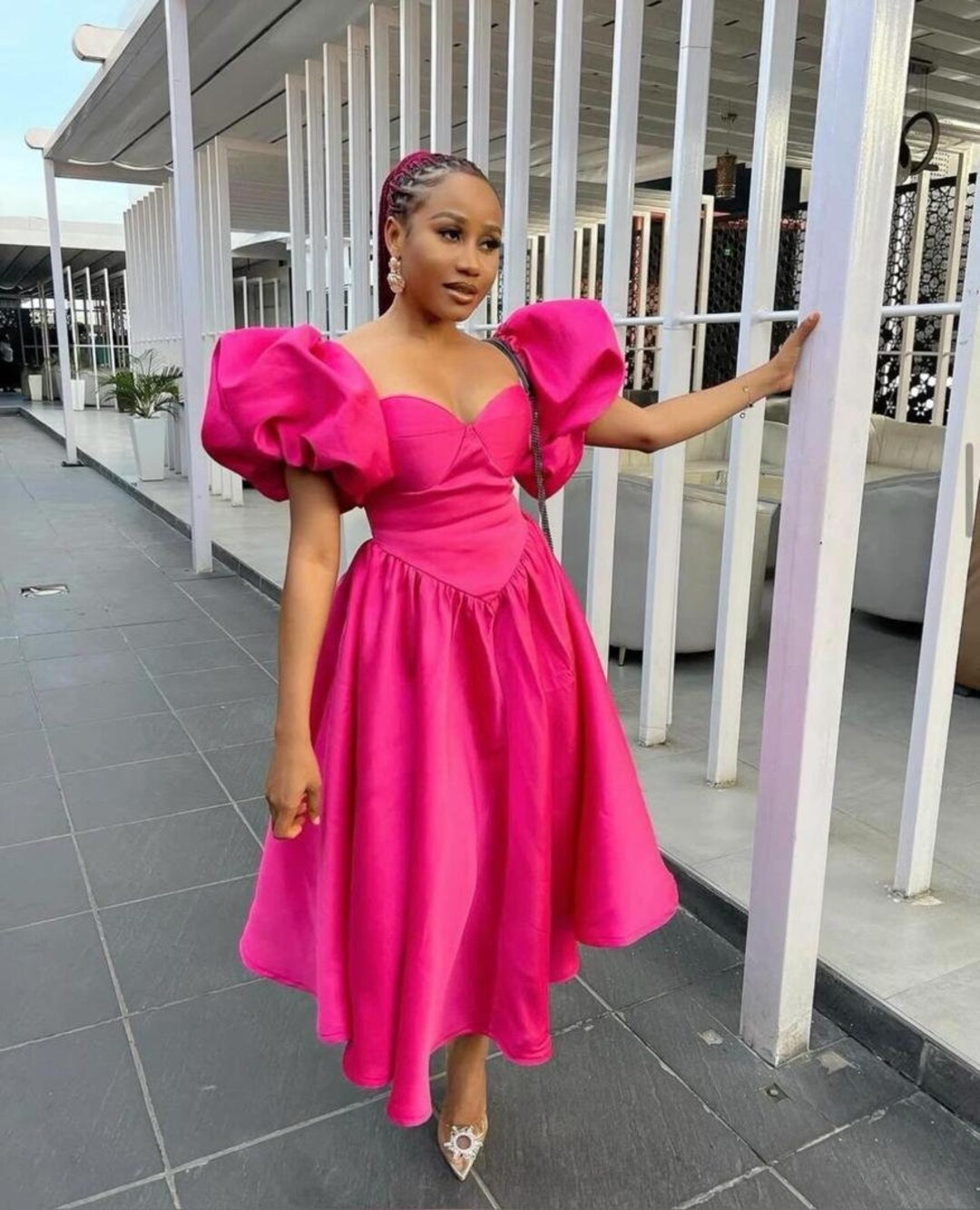 Trending Flare Gowns Pink Barbie Dress Elegant and Classy Dinner Dress ...