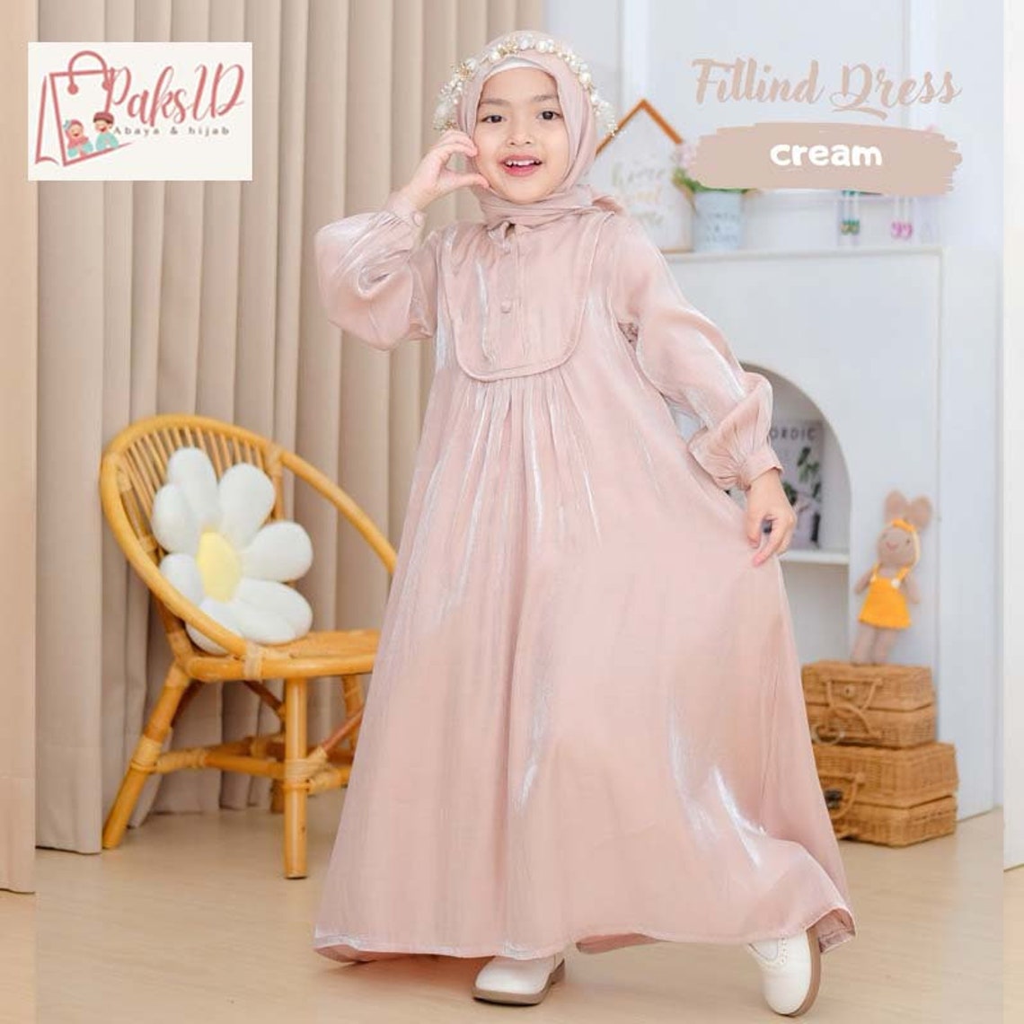 Abaya Fillind Shimmer Premium, Baby Girl Abaya Muslim Dress, Islamic ...