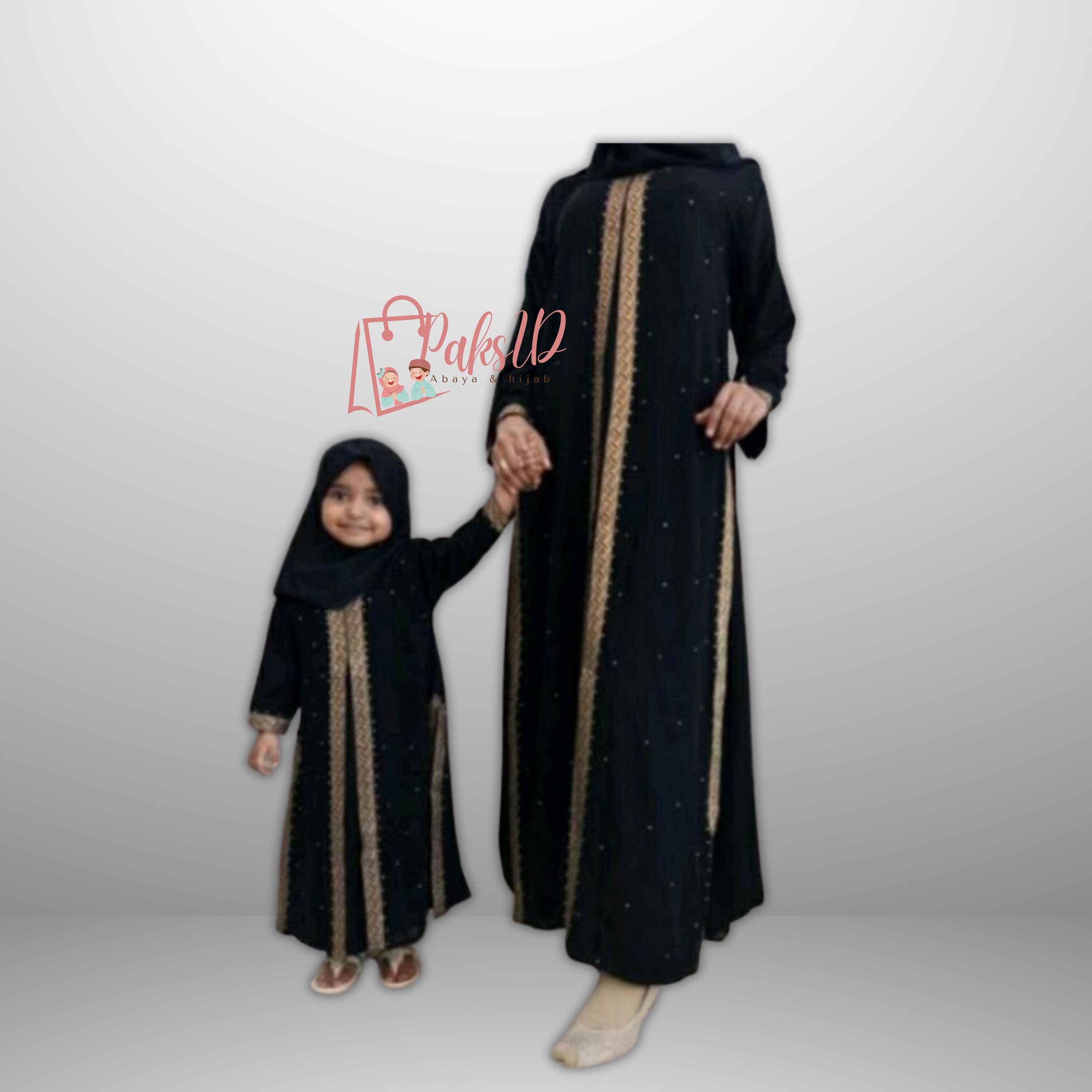 Abaya Couples Mother and Kids Abaya Dubai Turky Lace Maxy , Islamic ...