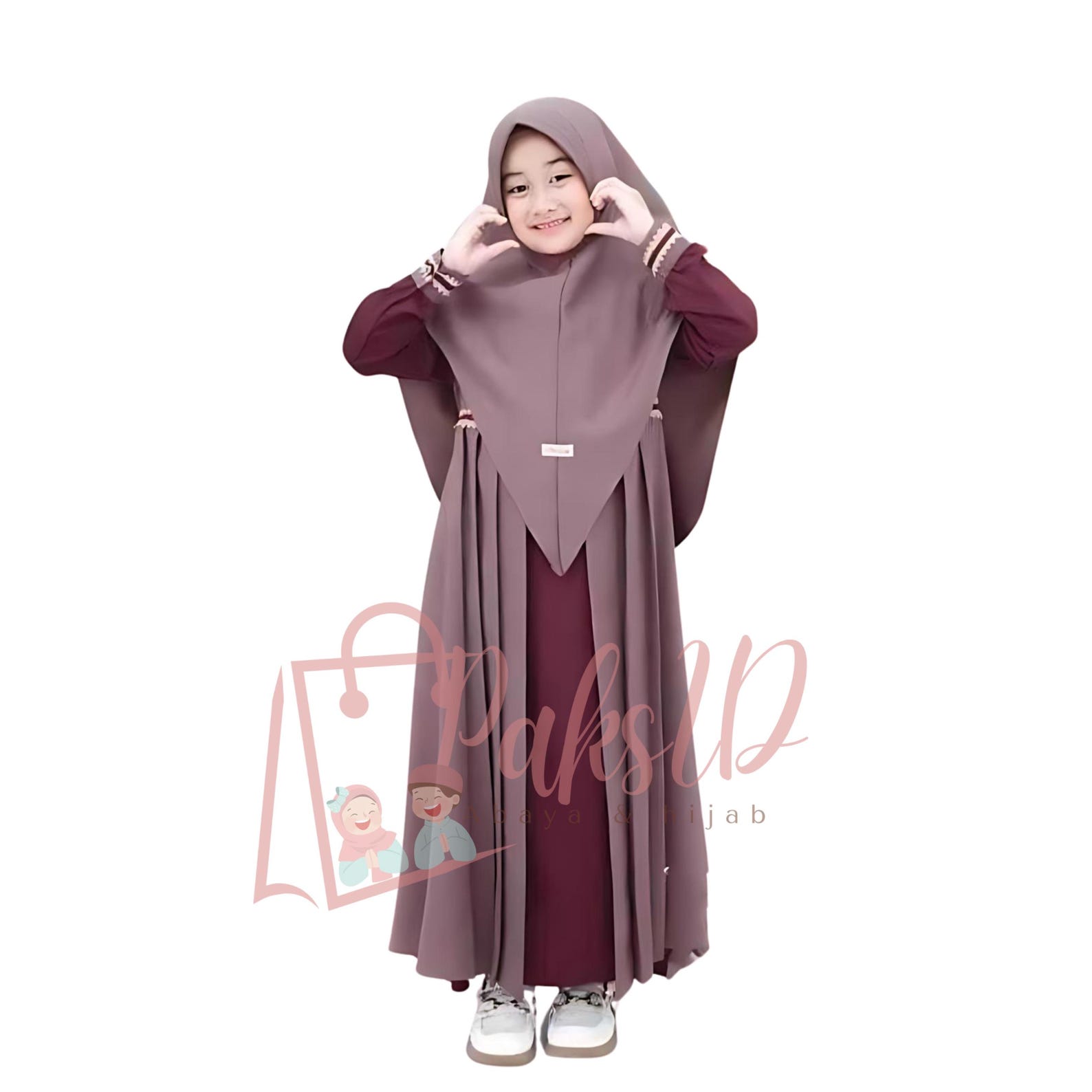 Crinkle Airflow Children Clothes, Muslim Clothing for Girls Hijab Suits ...