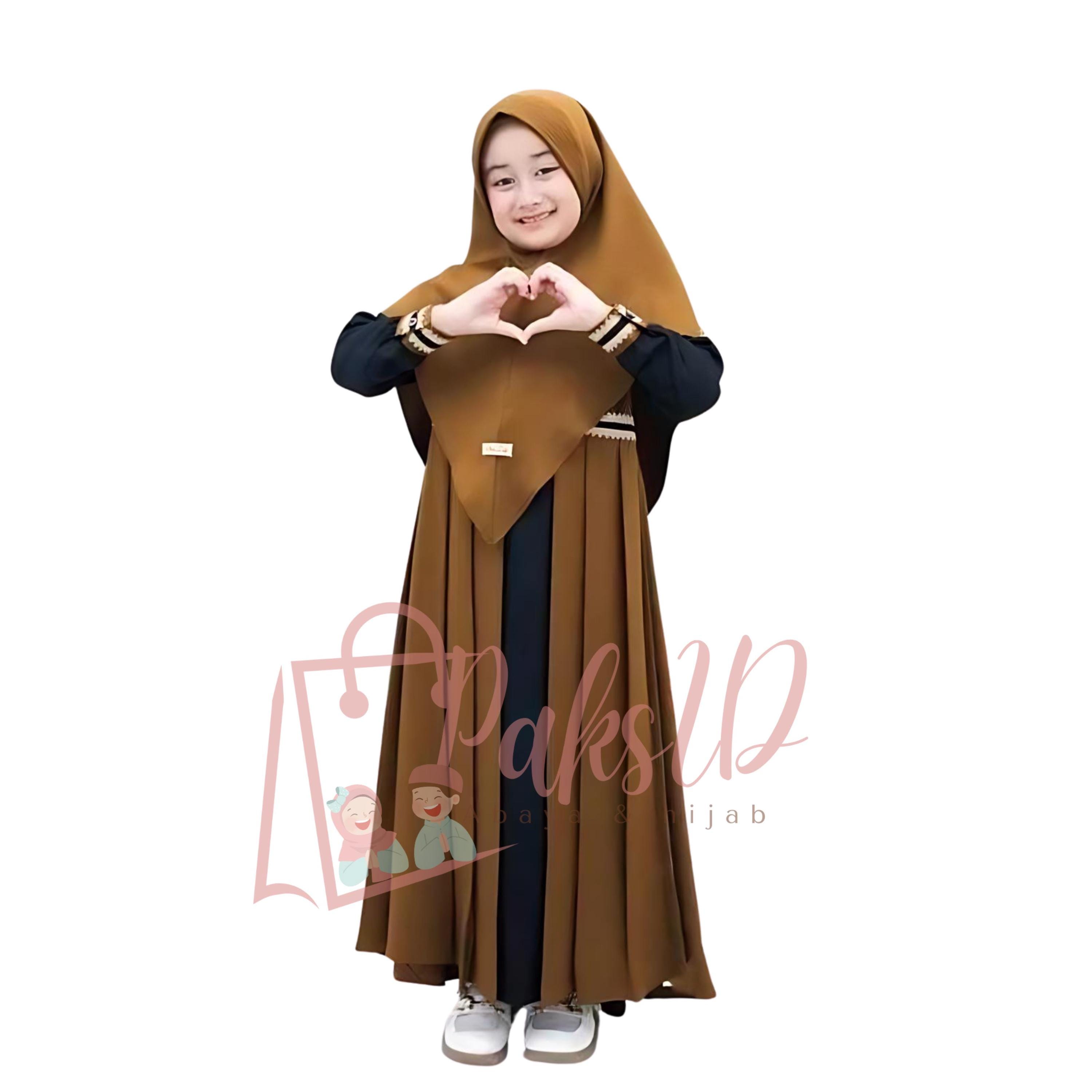Crinkle Airflow Children Clothes, Muslim Clothing for Girls Hijab Suits ...