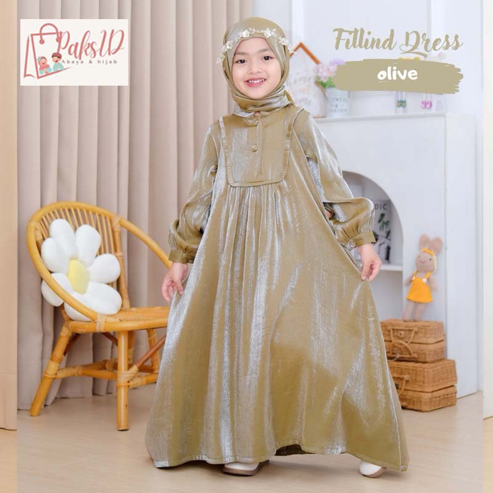 Abaya Fillind Shimmer Premium, Baby Girl Abaya Muslim Dress, Islamic ...