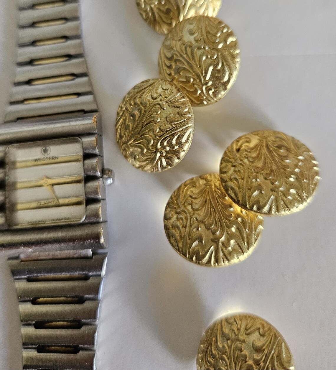 Vintage Gold Plated Jacket Buttons, Italian Metal Shank (7 Pcs, 15-22mm ...