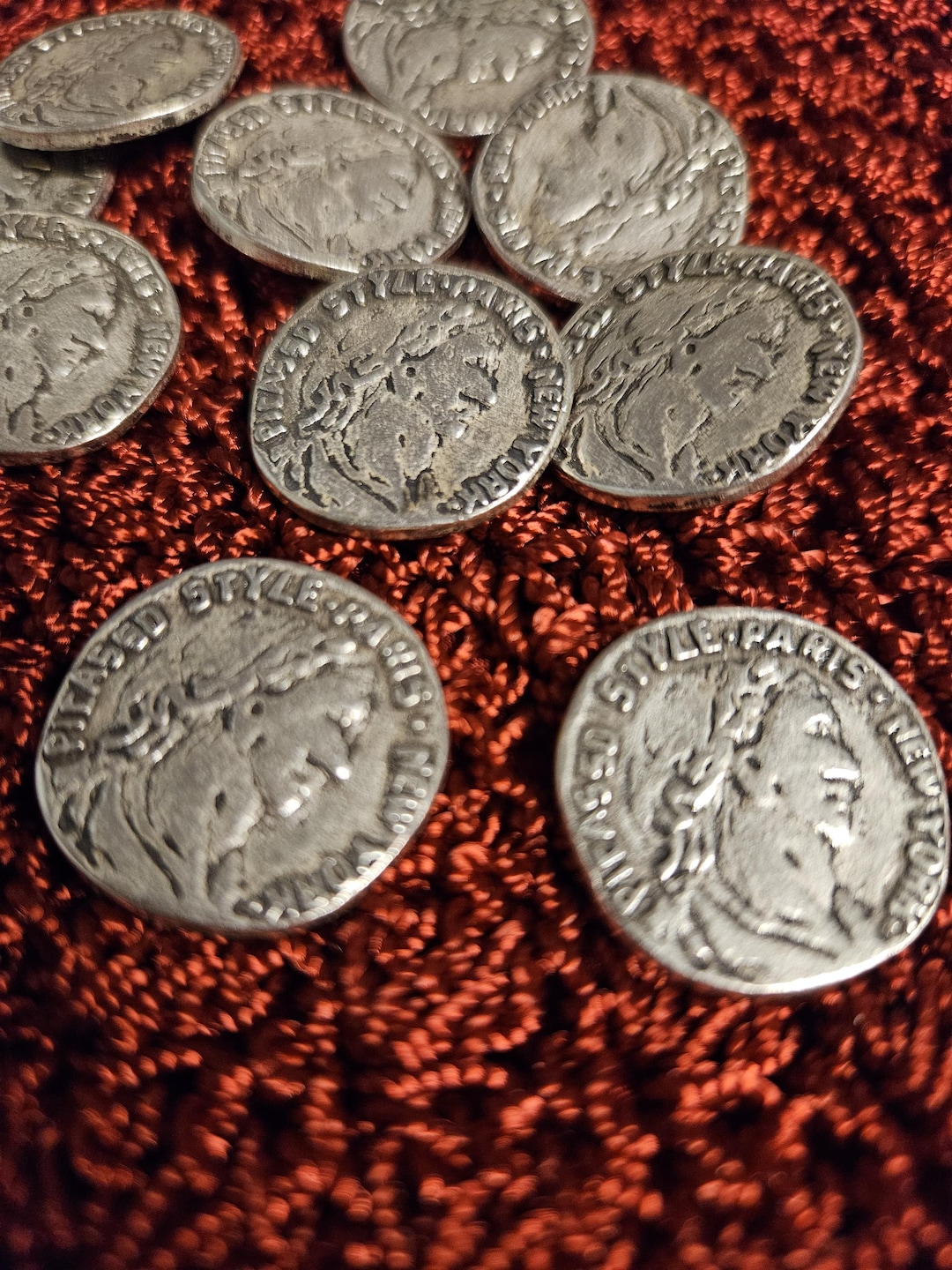 7 Vintage Buttons Roman Head Motif 7/8 Inch (23mm) Metal Buttons Silver ...