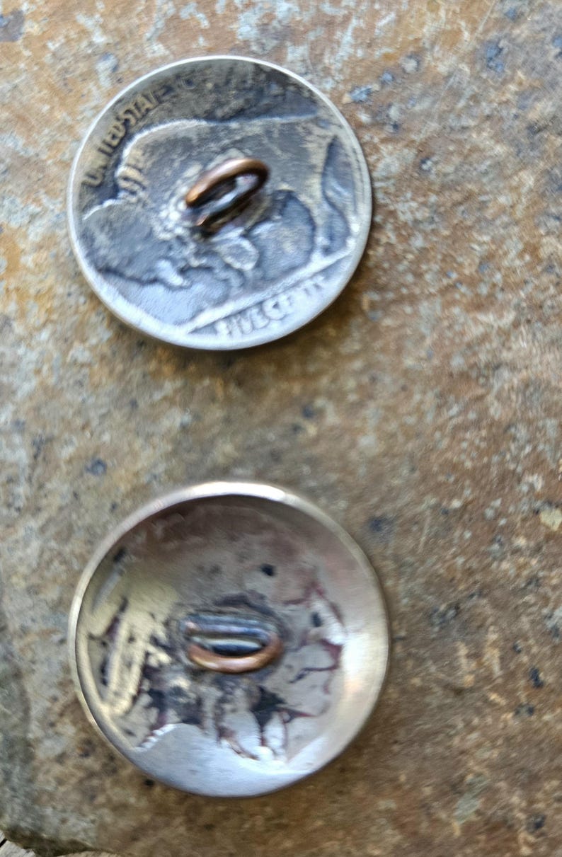 American Vintage Buffalo Nickel Silver Buttons With Shank - Etsy