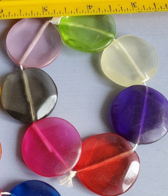 Resin Beads 7 Rainbow Assorted Colors Faceted Beads Handmade | Etsy