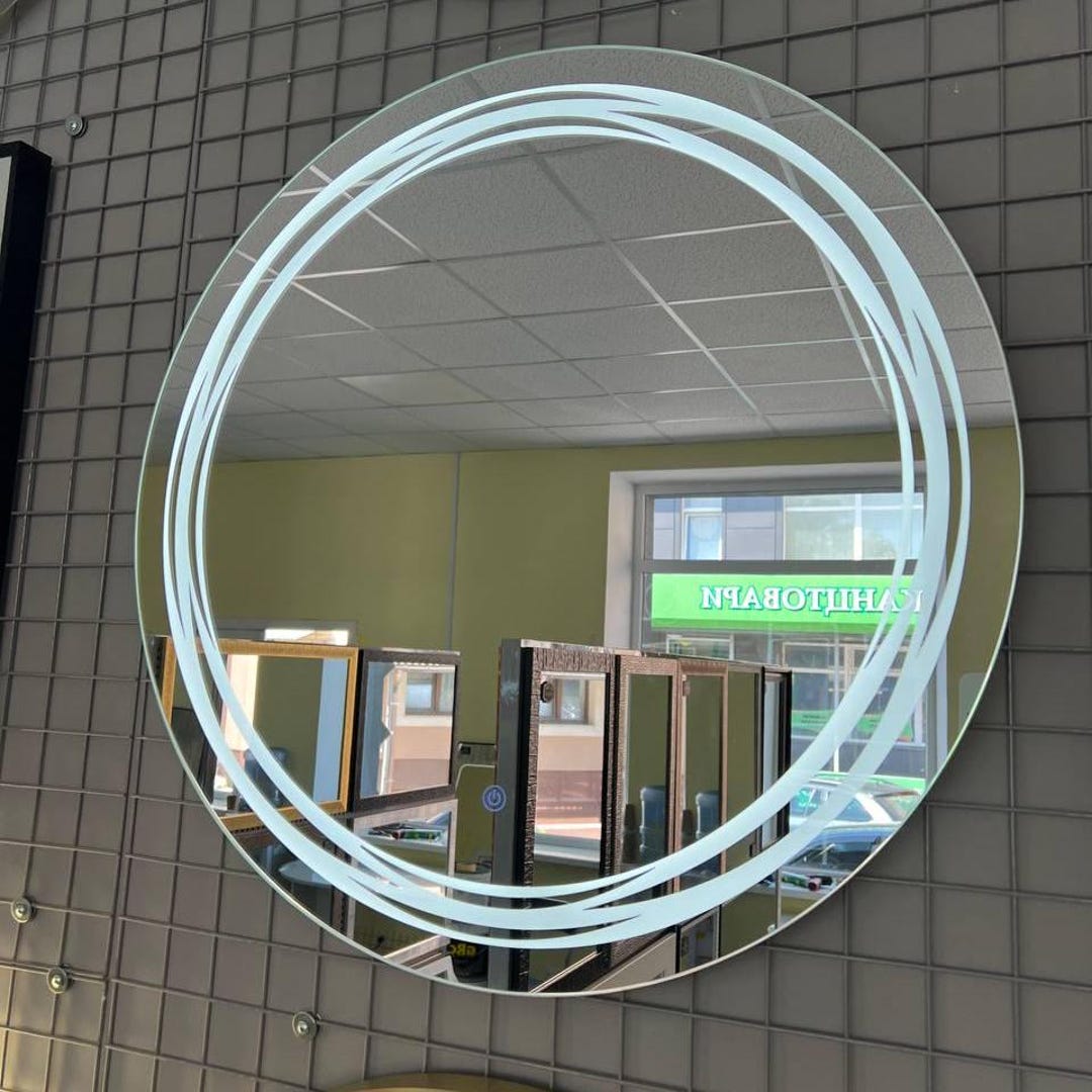 LED Lighted Bathroom Mirror, Round Makeup Mirror, Moisture-proof Round Mirror With Backlight ...