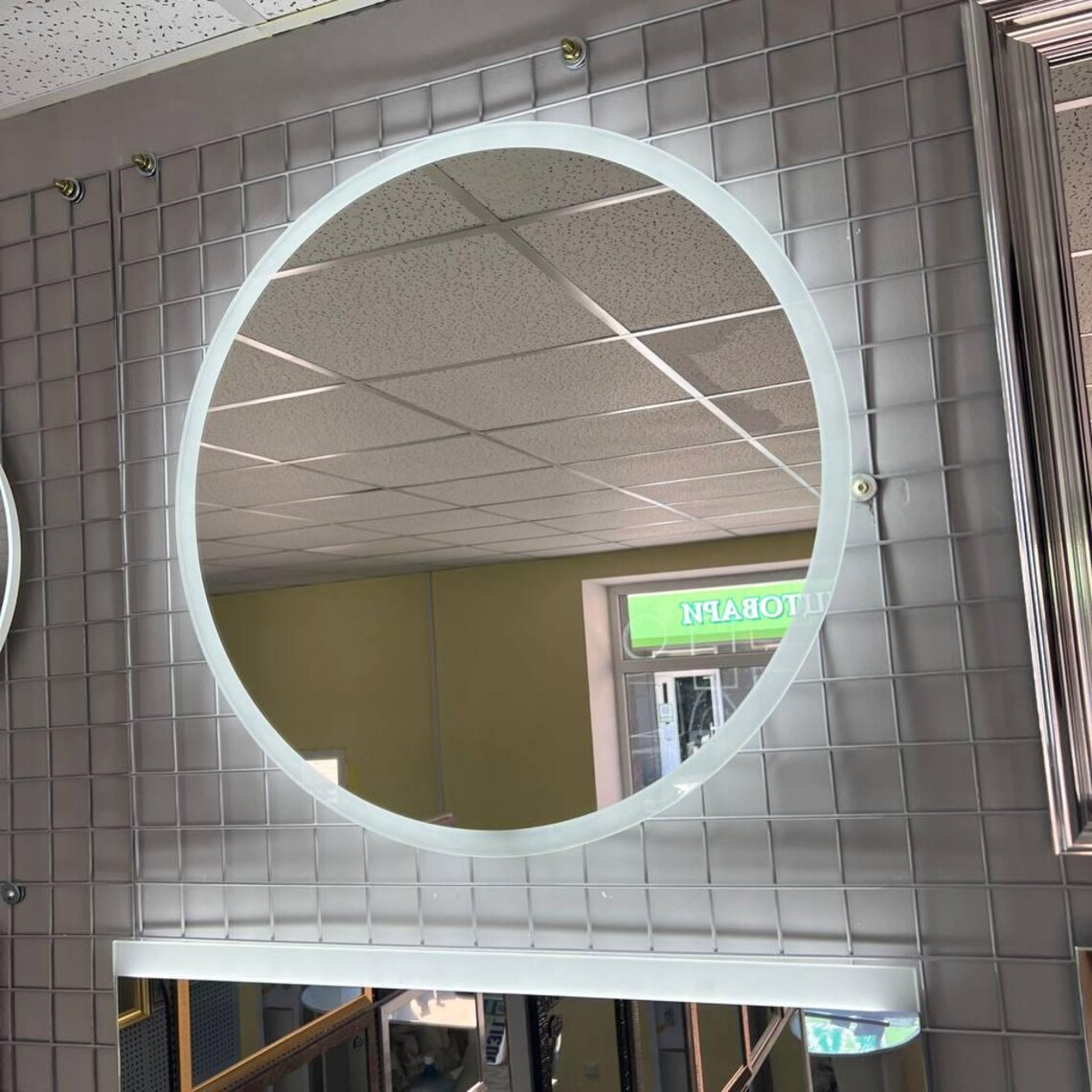Round Mirror With LED Edge Lighting, Bathroom Mirror With Lighting, Makeup Mirror, Large Round ...