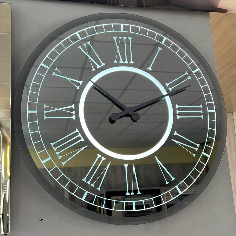 Mirrored Wall Clock - Etsy