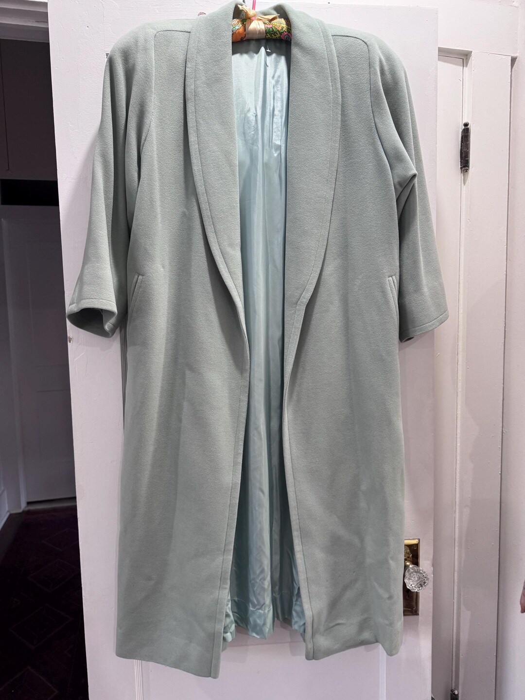 Vintage Mint Green Wool Blend Overcoat Soft Tailored Long Coat - Etsy